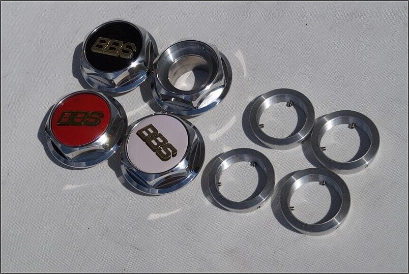 BBS RC 090 062 040 Adaptor + RS Center Caps Hex Nuts 17 18 Inch Bmw Style 5