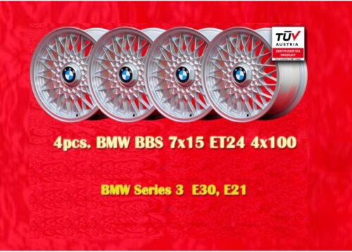 BMW BBS 7x15" ET24 4x100 Silver E21, E30 (4 Pieces) | MY Classic Parts ...