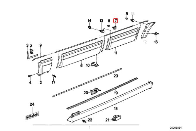 BMW E30 M-technic Rocker Panel Clips – Side Panel Clip Set (9pcs) | MY ...