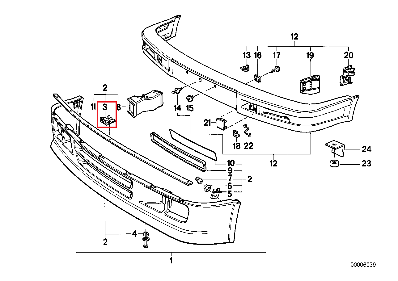 BMW E30 M-technic 2 Front Apron Clip Set | MY Classic Parts | BMW ...